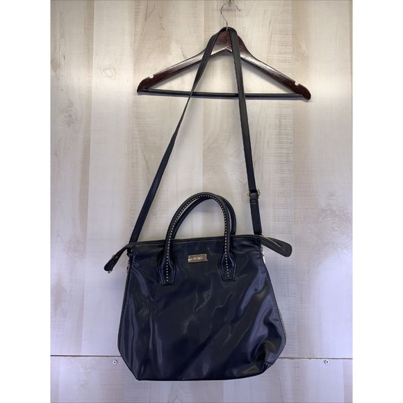 BCBGMaxAzria | Bags | Bcbg Paris Faux Leather Gold Studded Double ...